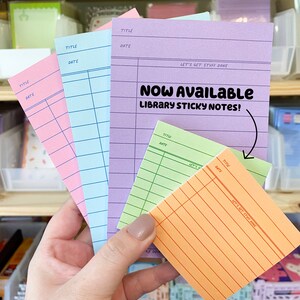 Small Library Card Notepad | 4x6 Notepad | Book Notepad | Aesthetic ...