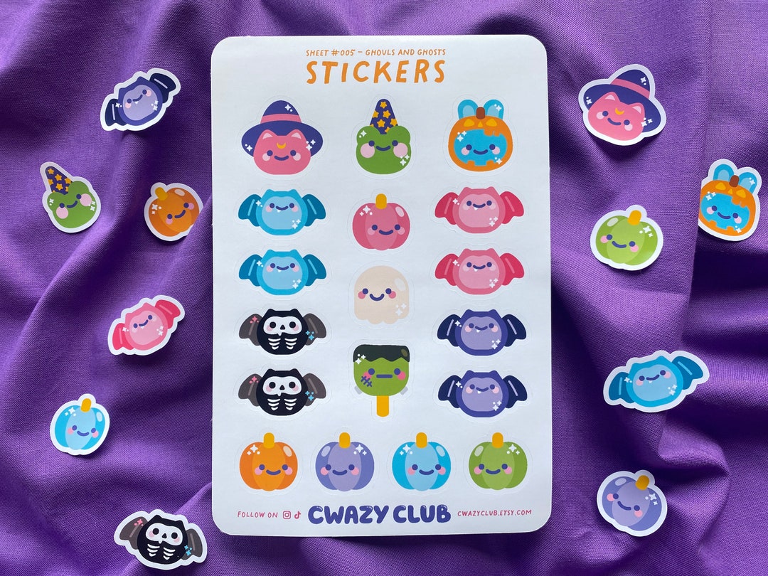 Spooky Sticker Sheet Spooky Stickers Halloween Stickers Ghost Stickers ...
