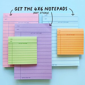 Library Card Sticky Note | 3x3 Sticky Note | Library Notepad | Bookish ...