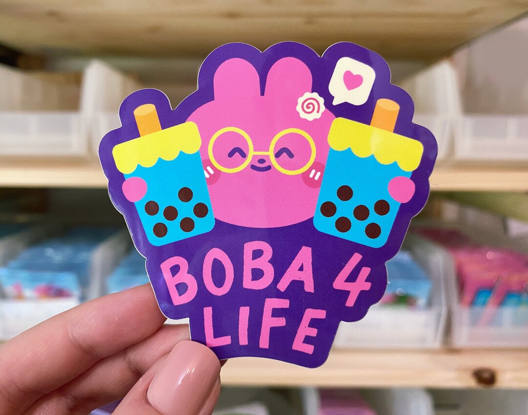 Bunny Boba Glossy Sticker | Boba Lover Sticker | Kawaii Boba | Boba Tea ...