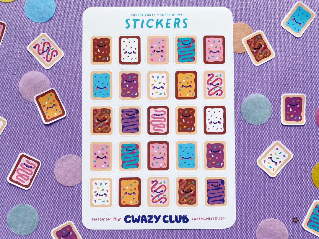 Pastry Tart Sticker Sheet | Breakfast Sticker Sheet | Kawaii Sticker ...