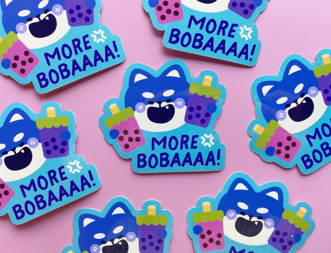 Wolf Boba Glossy Sticker | Boba Lover Sticker | Kawaii Boba | Boba Tea ...