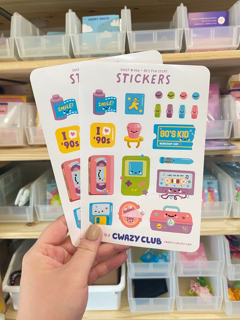 90s Sticker Sheet Retro Stickers 90s Stickers 90s Party - Etsy