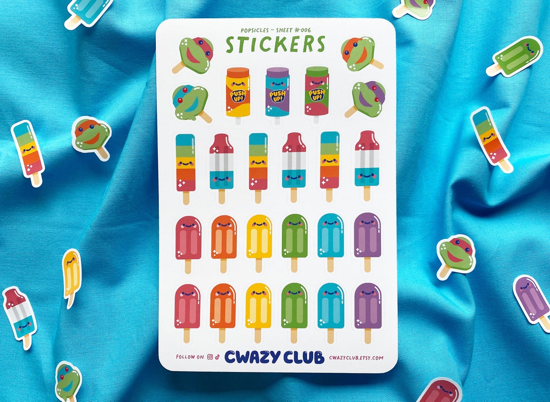 Popsicle Summer Sticker Sheet | Retro Stickers | 90s Stickers | 90s ...