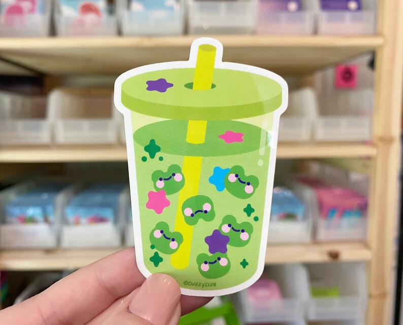 Spring Boba Stickers Bunny Boba Frog Boba Frog Lovers - Etsy