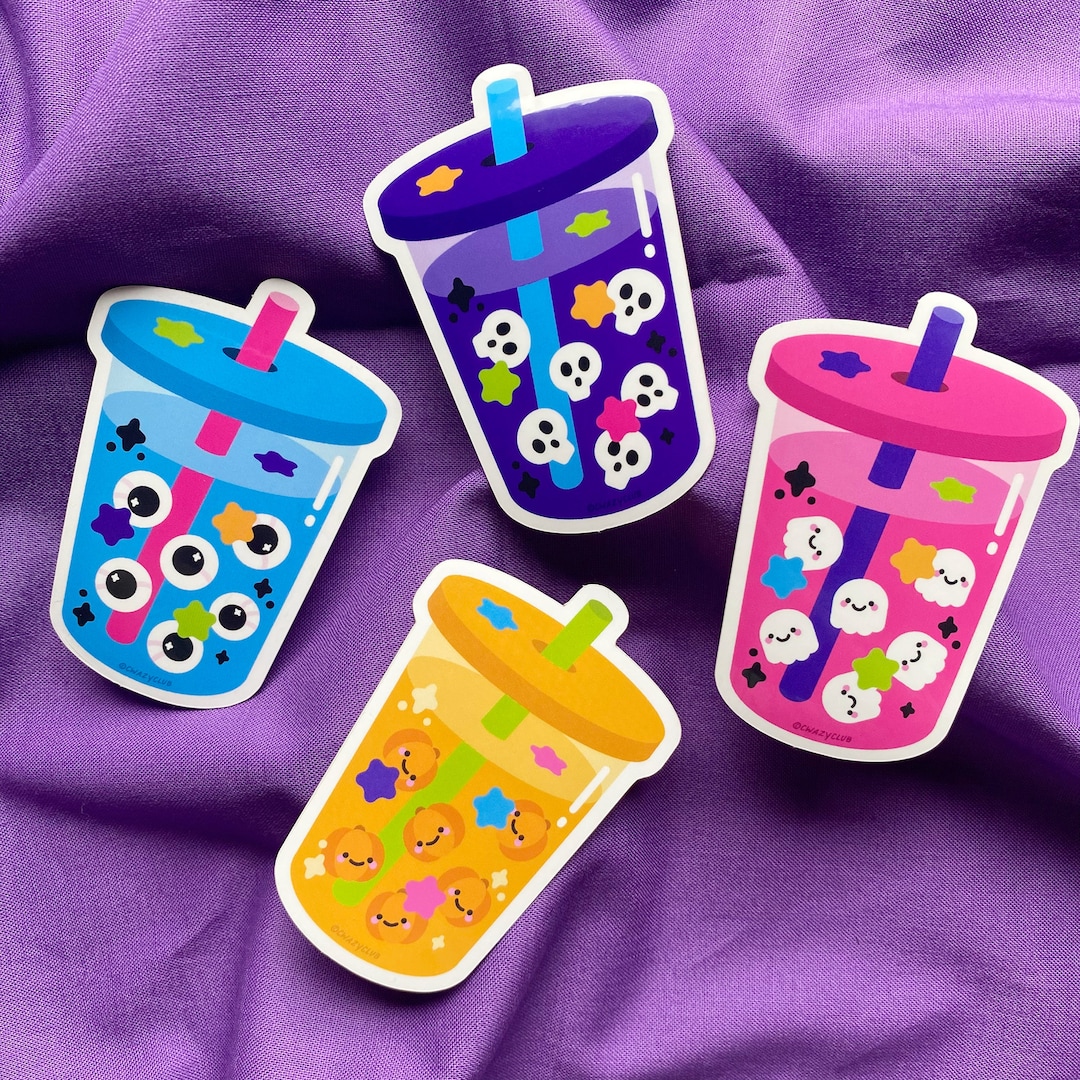 NEW Spooky Boba Vinyl Sticker | Spooky Sticker | Boba Sticker | Kawaii ...