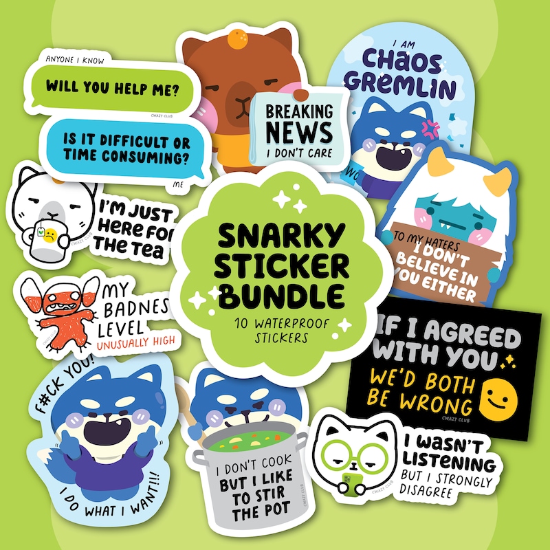 Snarky Stickers - Etsy