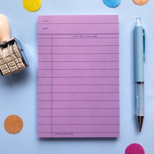 Small Library Card Notepad | 4x6 Notepad | Book Notepad | Aesthetic ...