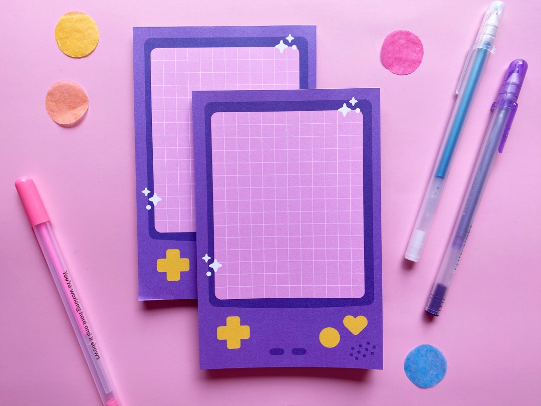 Small Gamer Notepad | 4x6 Notepad | Purple Gamer Notepad | Game Console ...
