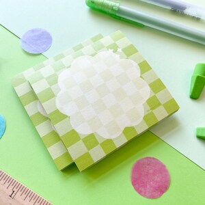 Green Checkered Sticky Notes | 3x3 Sticky Notes | 90s Sticky Note ...