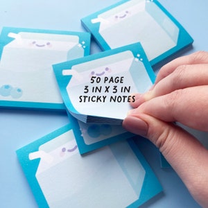 Blueberry Milk Sticky Notes | 3x3 Sticky Notes | Asian Notepad | Asian ...