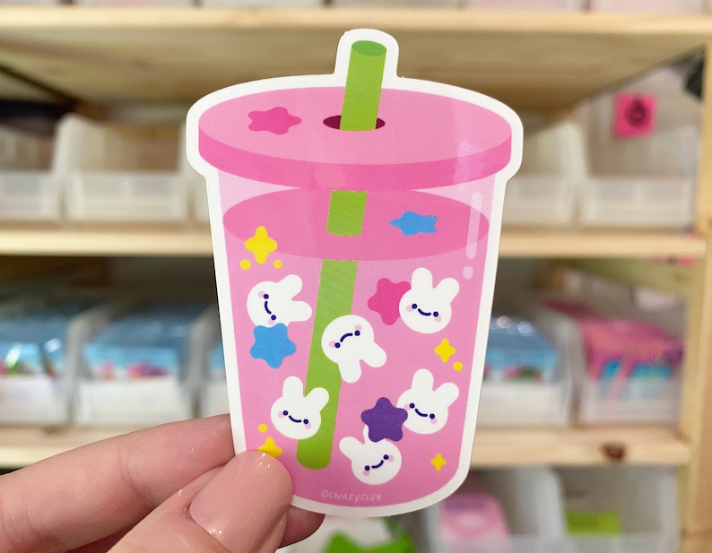 Spring Boba Stickers Bunny Boba Frog Boba Frog Lovers - Etsy