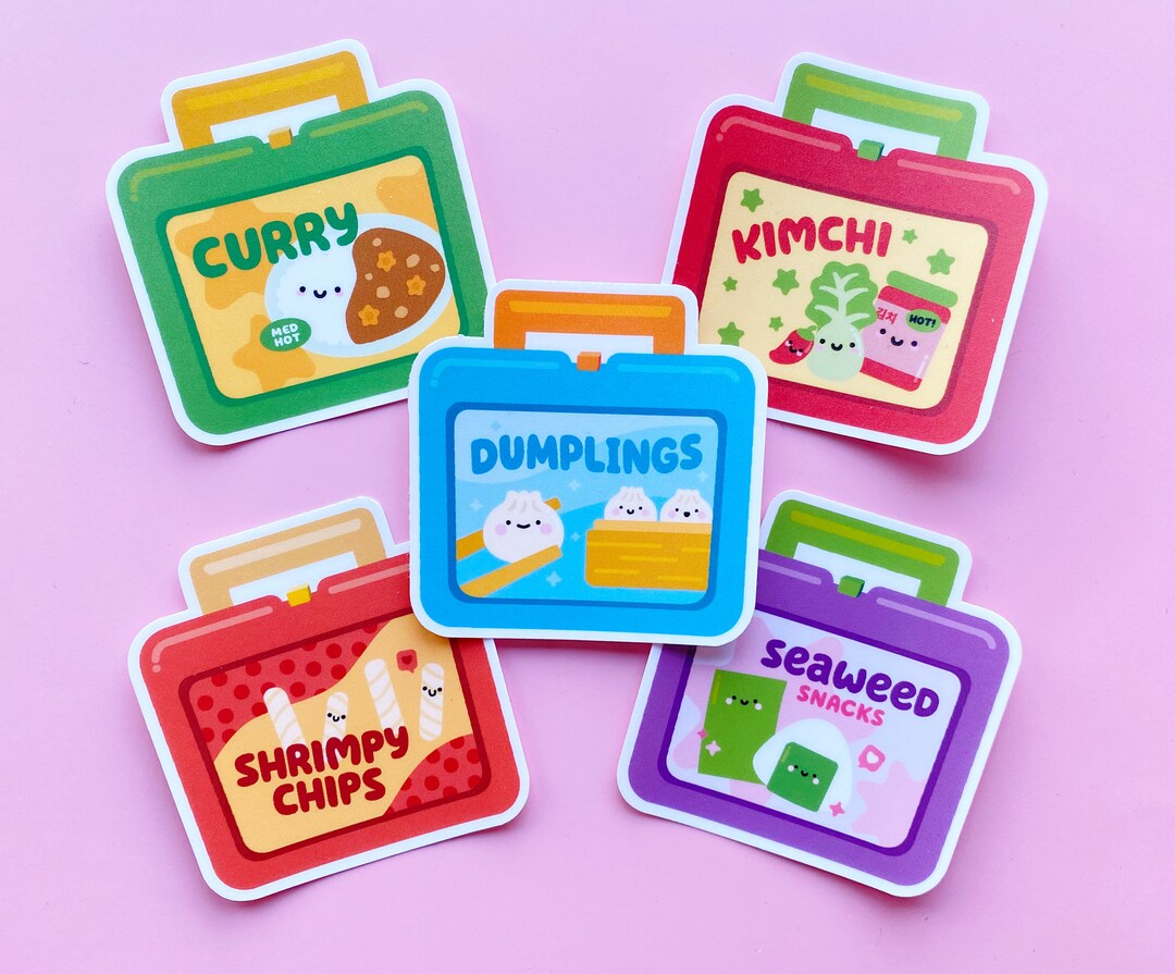 Asian Lunch Box WATER RESISTANT Sticker Bundle | Asian Food Stickers ...