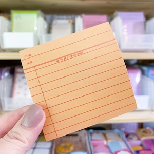Library Card Sticky Note | 3x3 Sticky Note | Library Notepad | Bookish ...