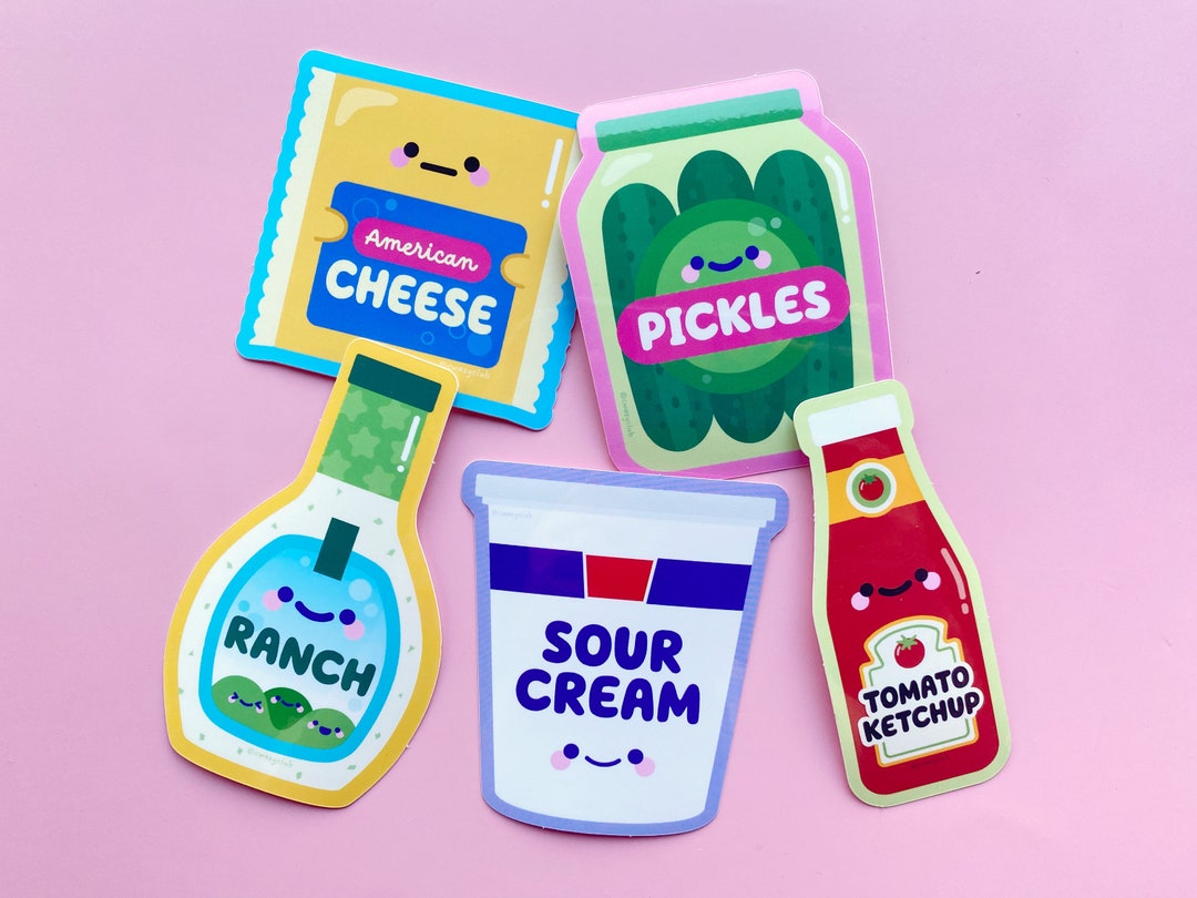 American Condiments Vinyl Sticker Pack 5 Sticker Pack - Etsy