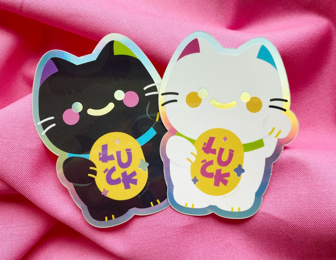 Lucky Cat Sticker | Maneki Neko Sticker | Fortune Cat | Good Luck Gift ...