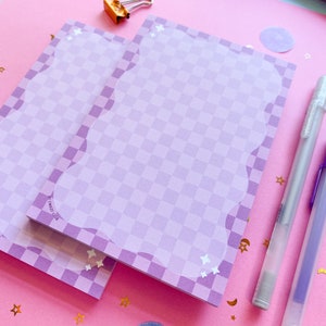 PURPLE Checkered Notepad | 4x6 Notepad | Aesthetic Notepad | Y2K ...