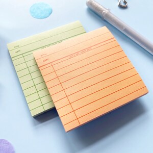 Library Card Sticky Note | 3x3 Sticky Note | Library Notepad | Bookish ...