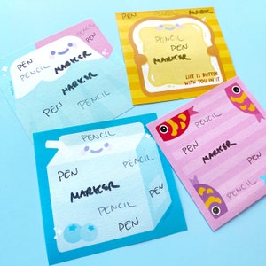 Blueberry Milk Sticky Notes | 3x3 Sticky Notes | Asian Notepad | Asian ...