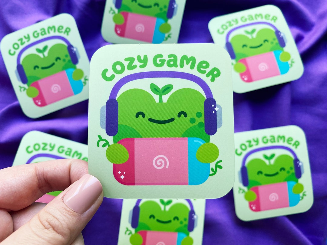 Frog Gamer Sticker | Cozy Gamer Sticker | Cozy Gamer Gift | Frog ...