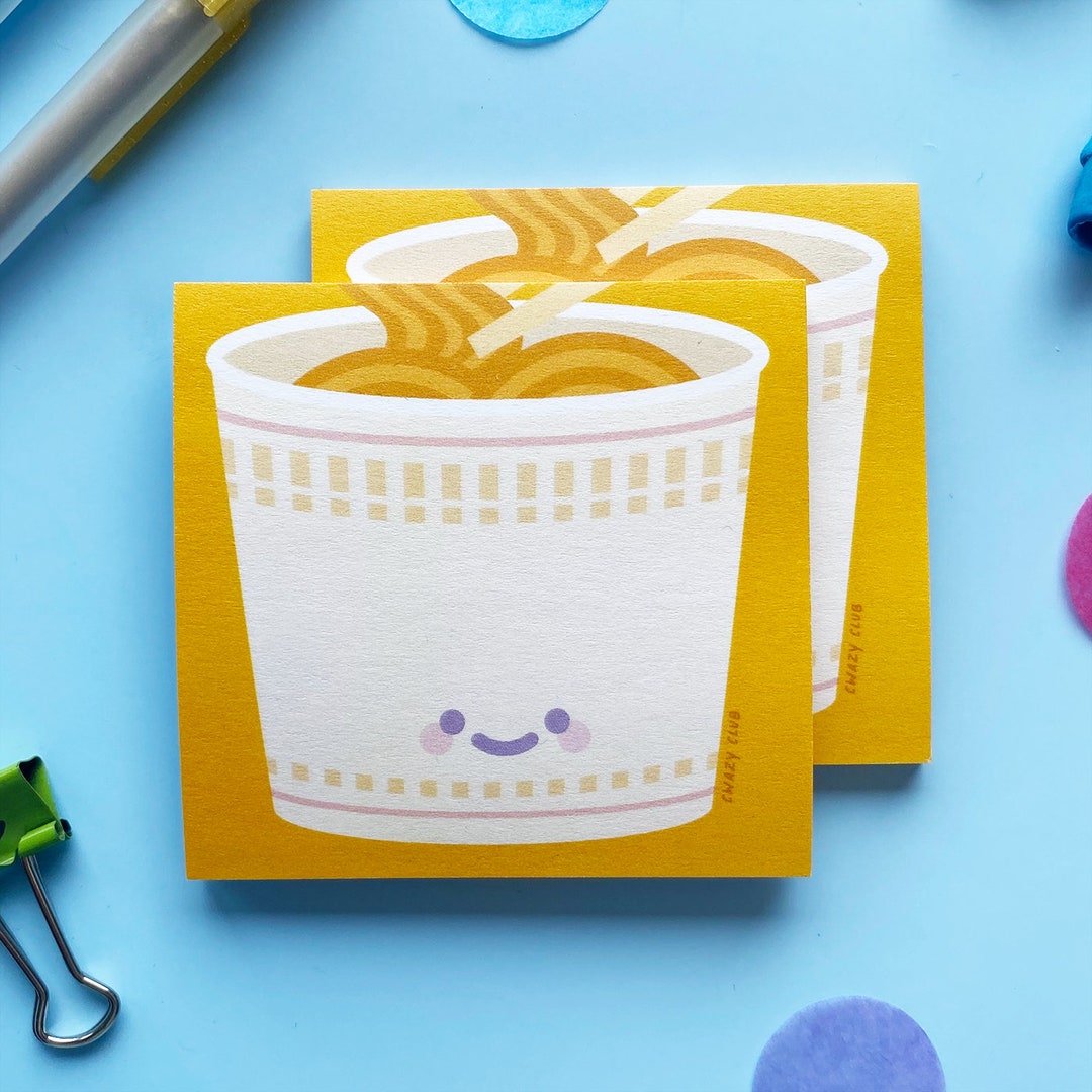 Cup of Noodles Ramen Sticky Notes | 3x3 Sticky Notes | Ramen Notepad ...