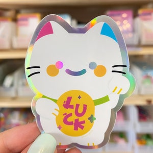 Lucky Cat Sticker | Maneki Neko Sticker | Fortune Cat | Good Luck Gift ...