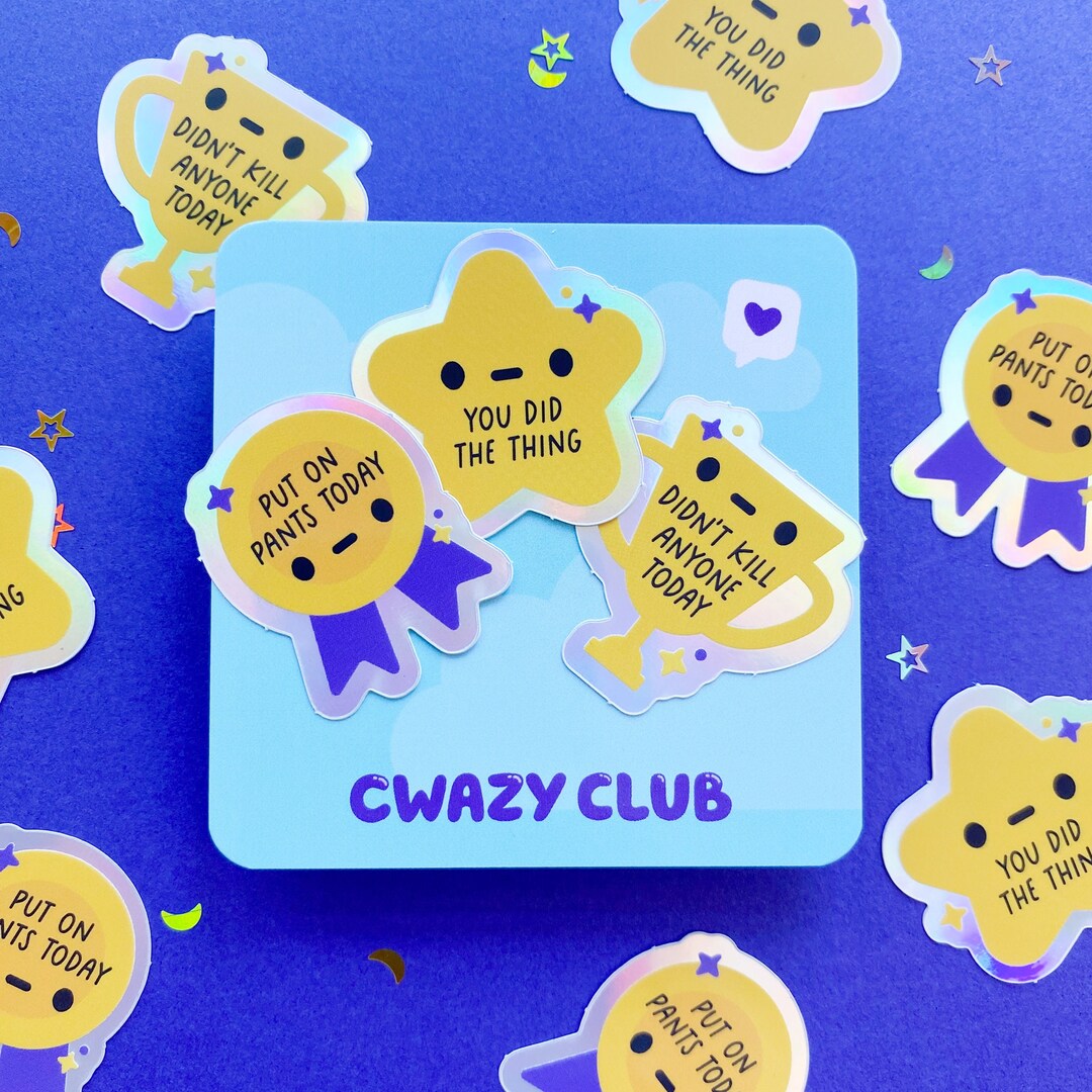 Mini Awards Holographic Sticker PACK | 3 Holographic Stickers | Funny ...