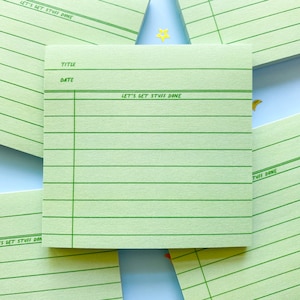 Library Card Sticky Note | 3x3 Sticky Note | Library Notepad | Bookish ...