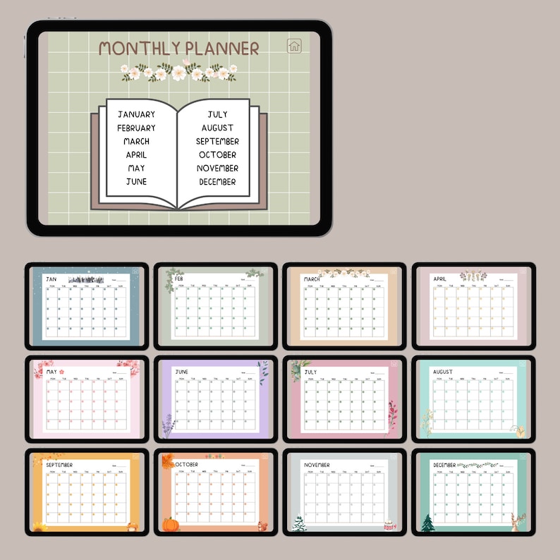Cozy Digital Goodnotes Planner Undated Daily Weekly Monthly Cottagecore ...