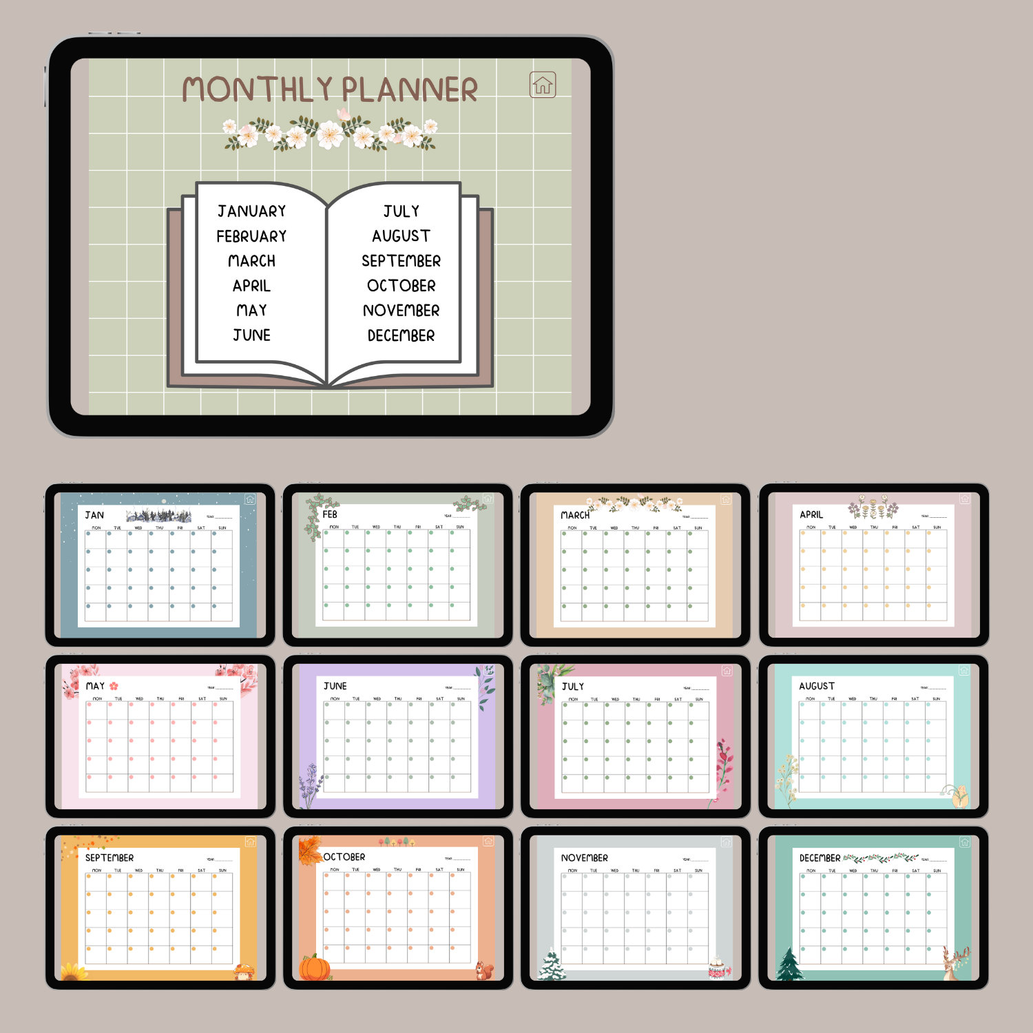 Cozy Digital Goodnotes Planner Undated Daily Weekly Monthly Cottagecore ...