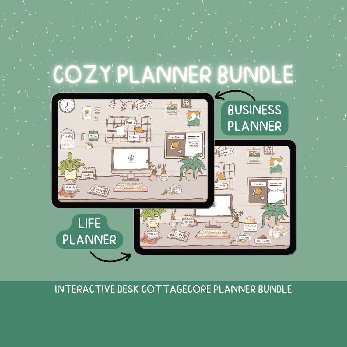 Cozy Planner Bundle Life Planner Small Business Organizer Digital ...