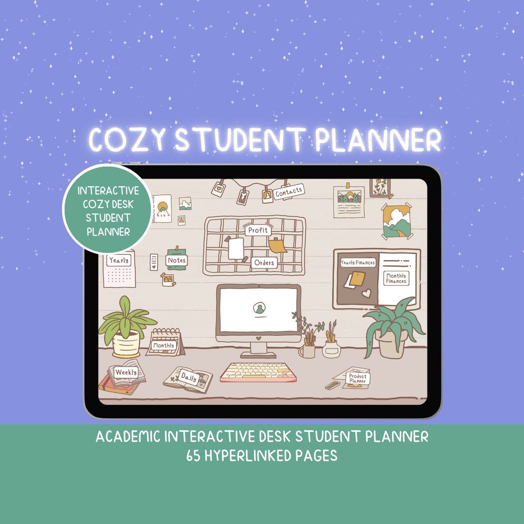 Cozy Interactive Student Planner Academic Organizer Cute Cottagecore ...