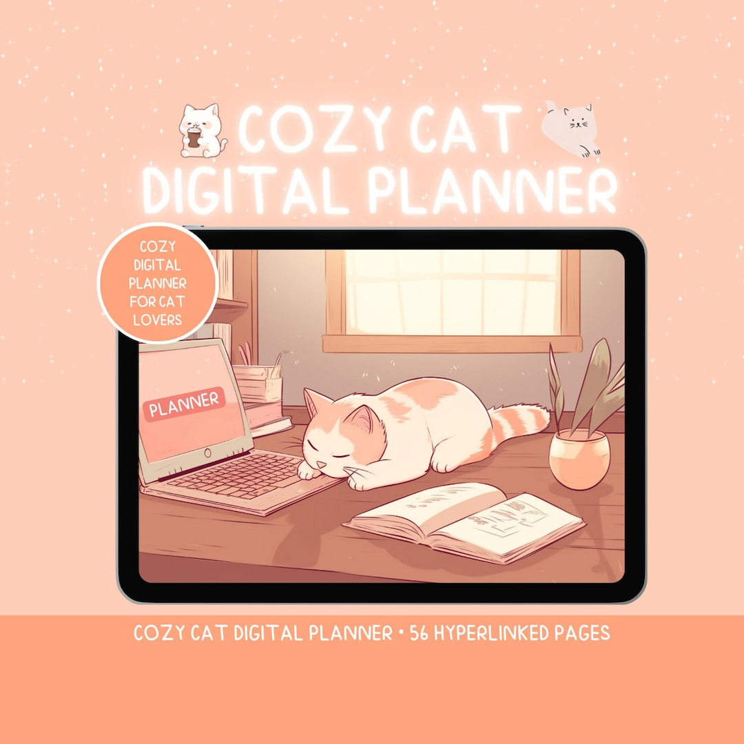 Cute Cat Planner Digital Goodnotes Undated Daily Weekly Monthly Cozy ...