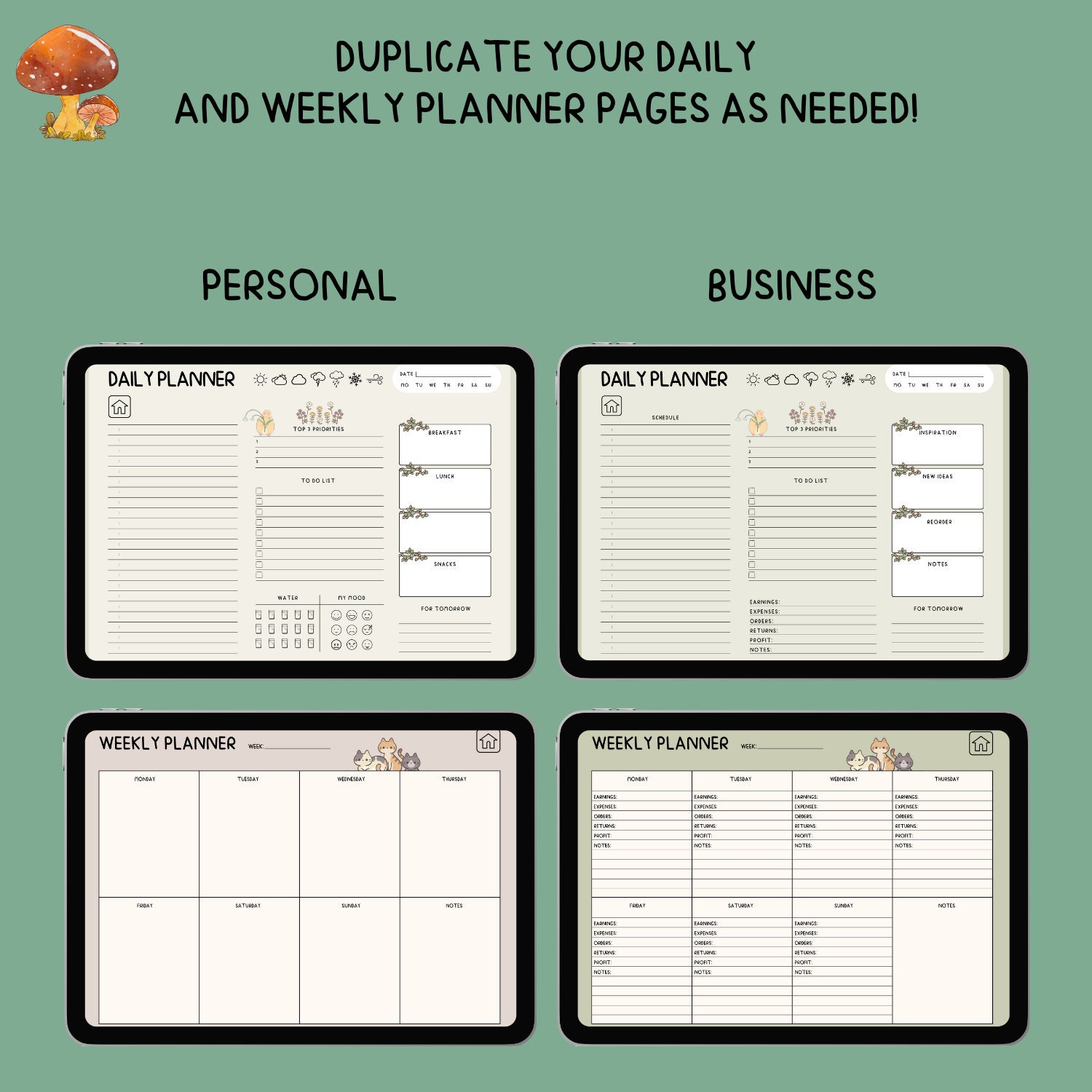Cozy Planner Bundle Life Planner Small Business Organizer Digital ...