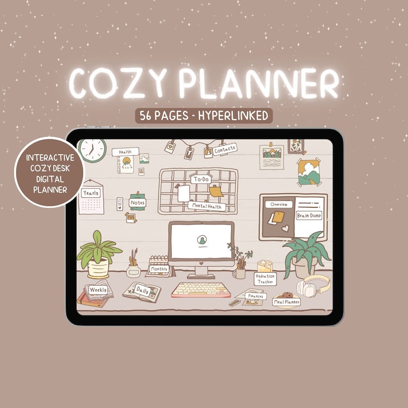 Cozy Digital Goodnotes Planner Undated Daily Weekly Monthly Cottagecore ...