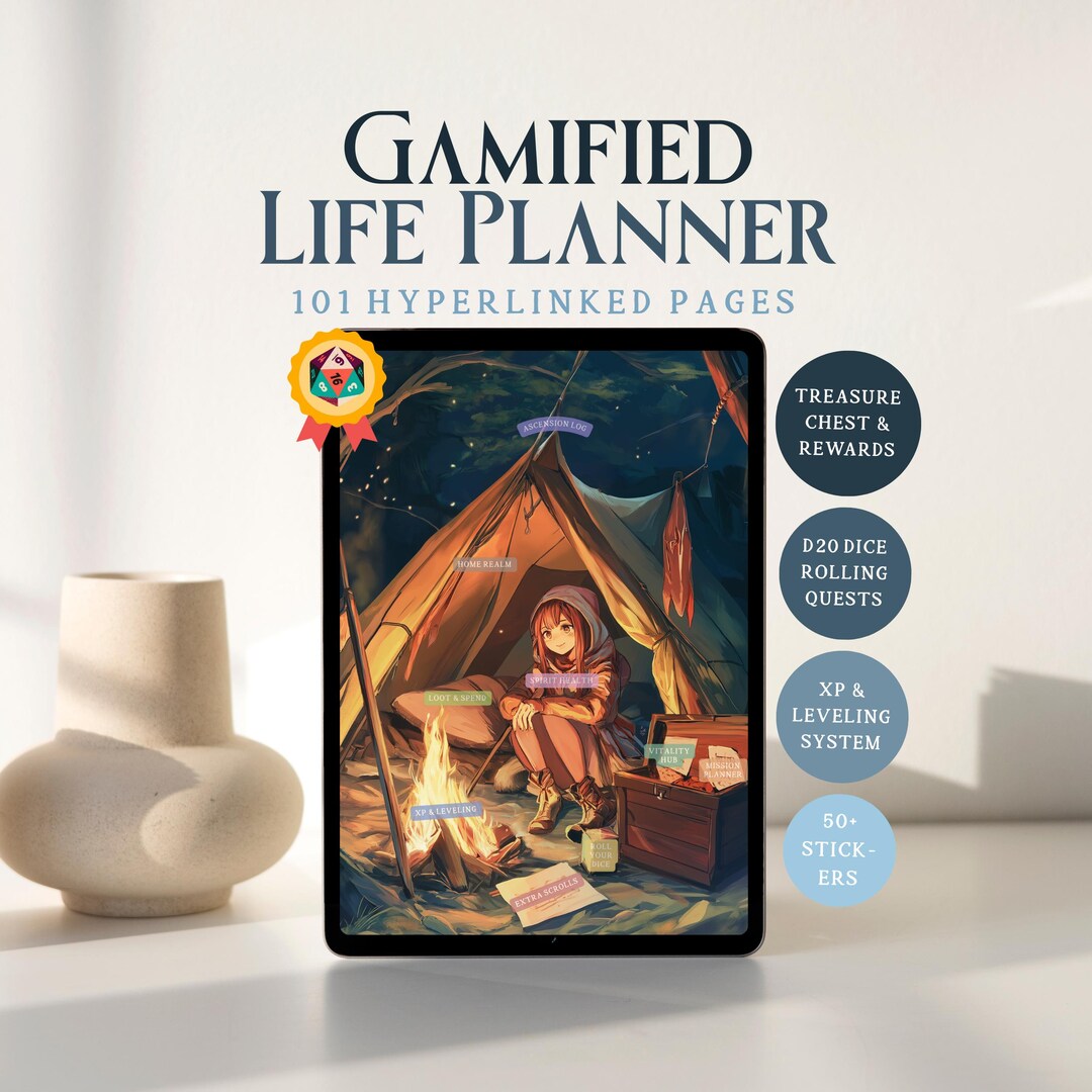 Gamified Life Planner Goodnotes Digital Interactive ADHD Productivity ...