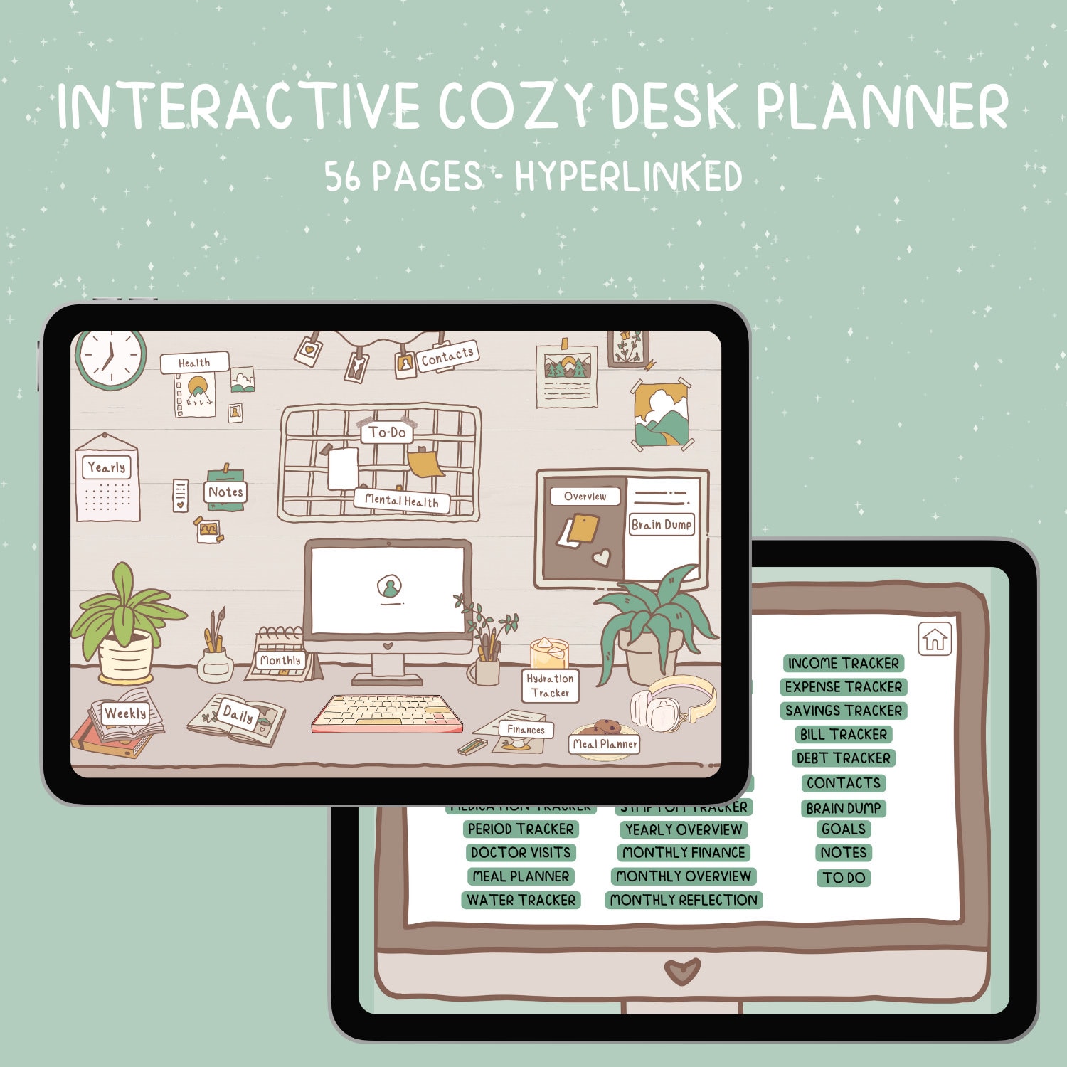 Cozy Digital Goodnotes Planner Undated Daily Weekly Monthly Cottagecore ...