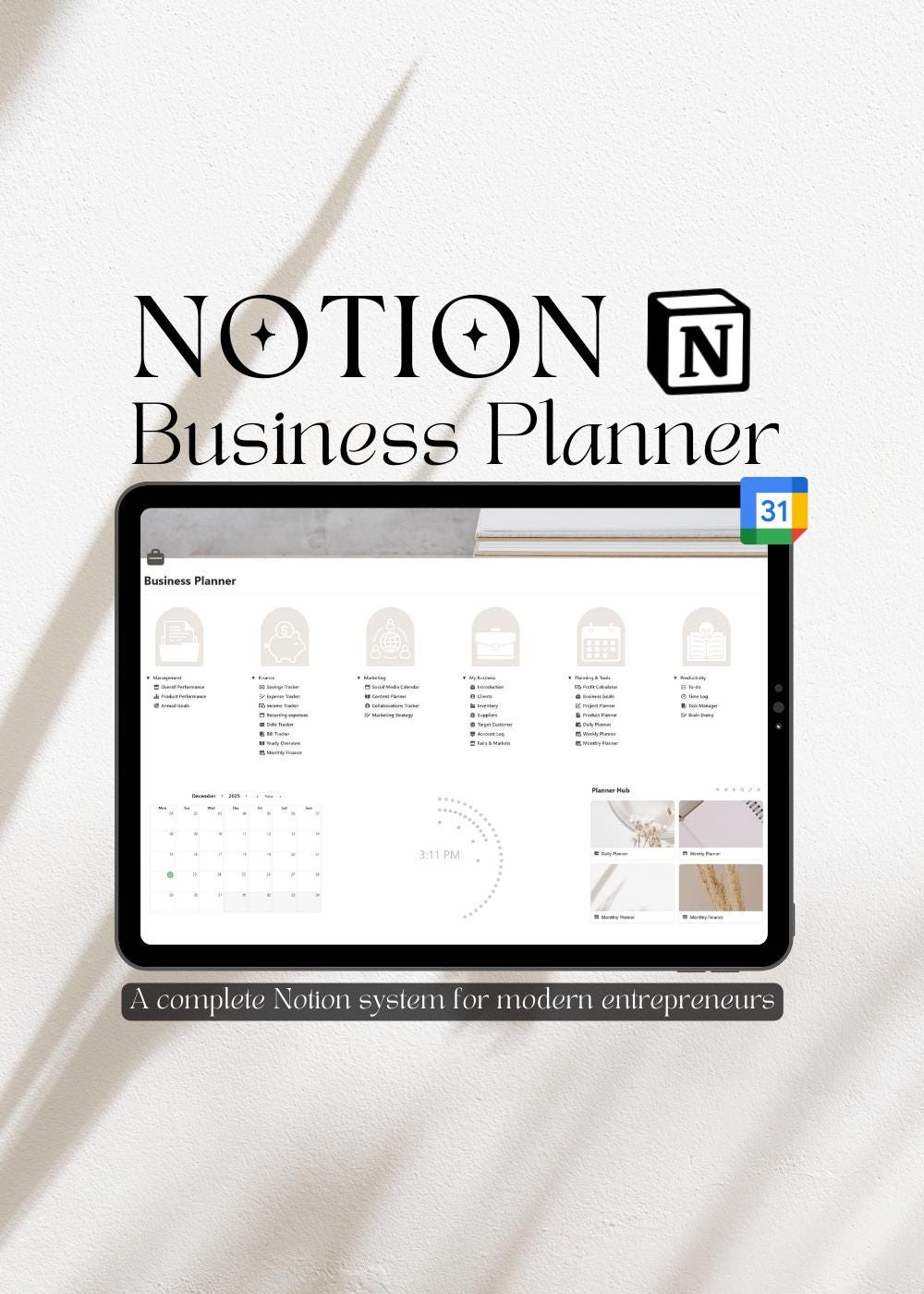 Notion Business Template 2026 Digital Planner Finance Dashboard ...
