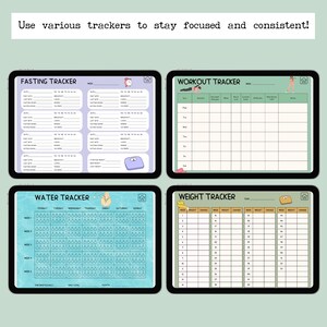 Weight Loss Tracker Digital Meal Planner Workout Fasting Journal ...