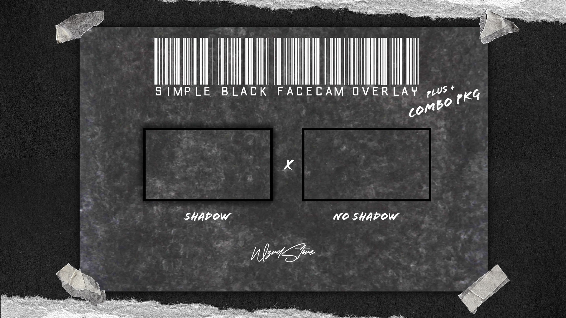 Black Facecam Overlay Combo Package for Streaming - 2 Pack Webcam Frame ...