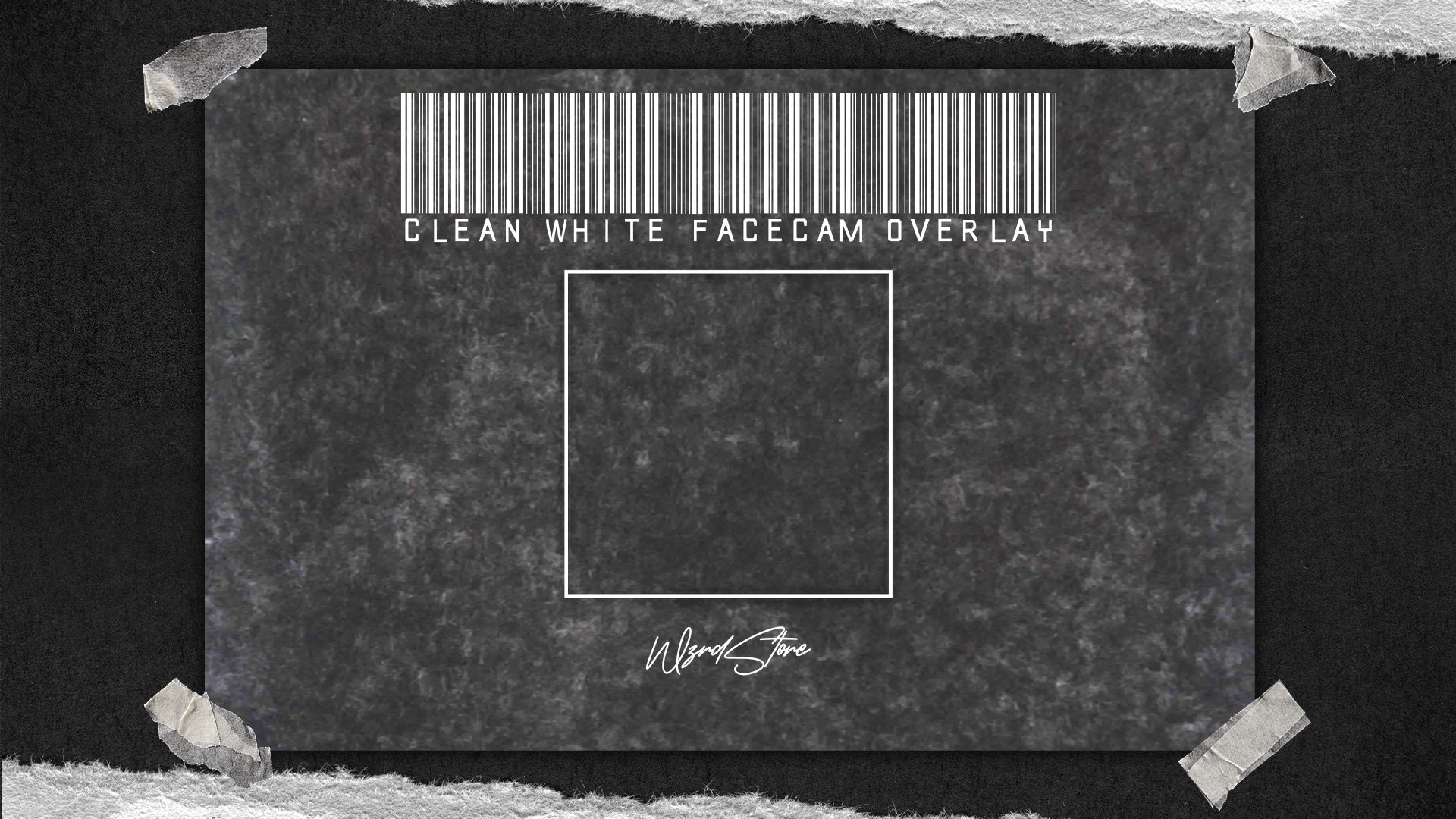 White Square Facecam Overlay for Streaming - Clean Professional ...