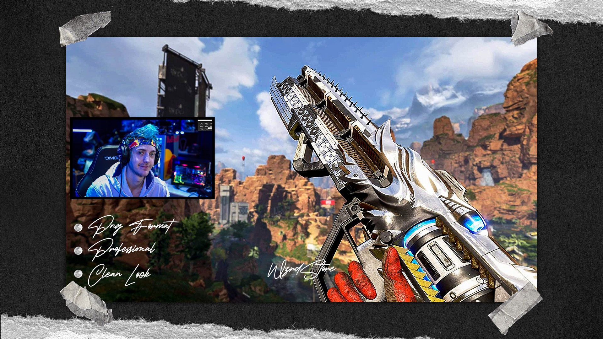 Black Facecam Overlay Combo Package for Streaming - 2 Pack Webcam Frame ...