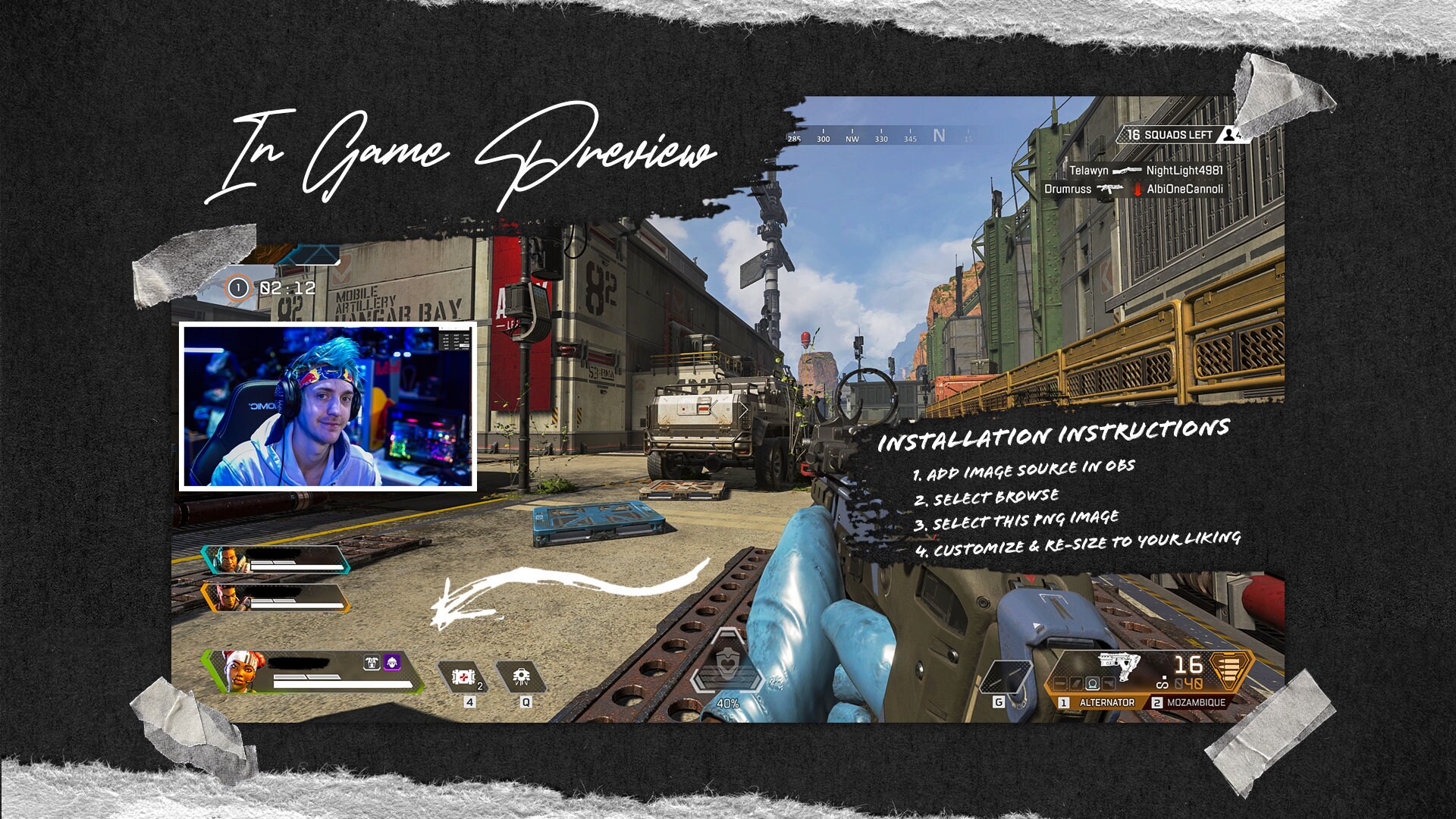 White Facecam Overlay Combo Package for Streaming - 2 Pack Webcam Frame ...