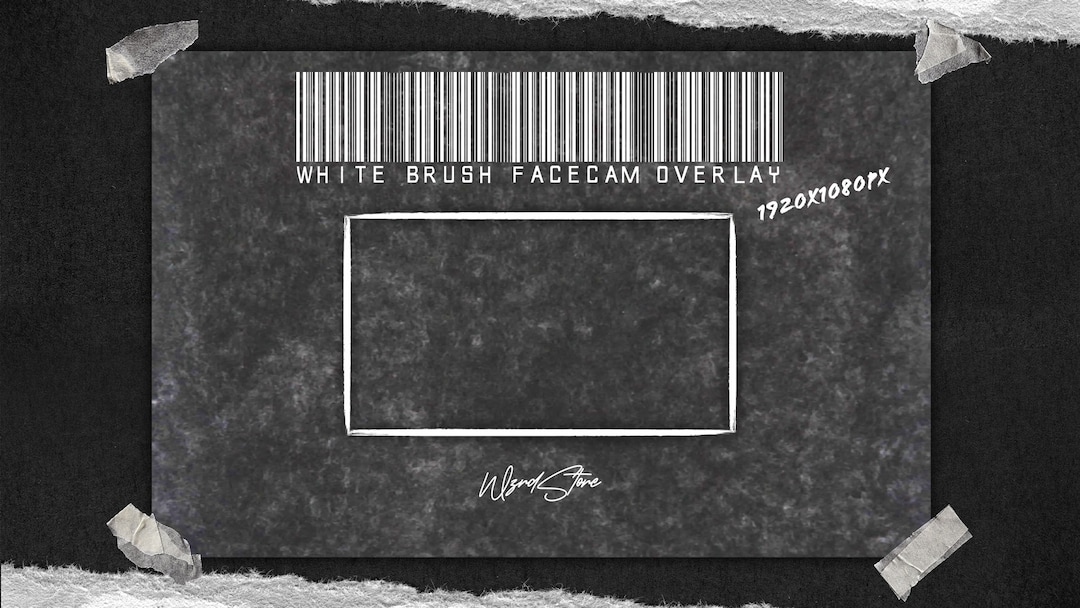 White Facecam Overlay for Streaming "brush Style" - Clean Professional ...