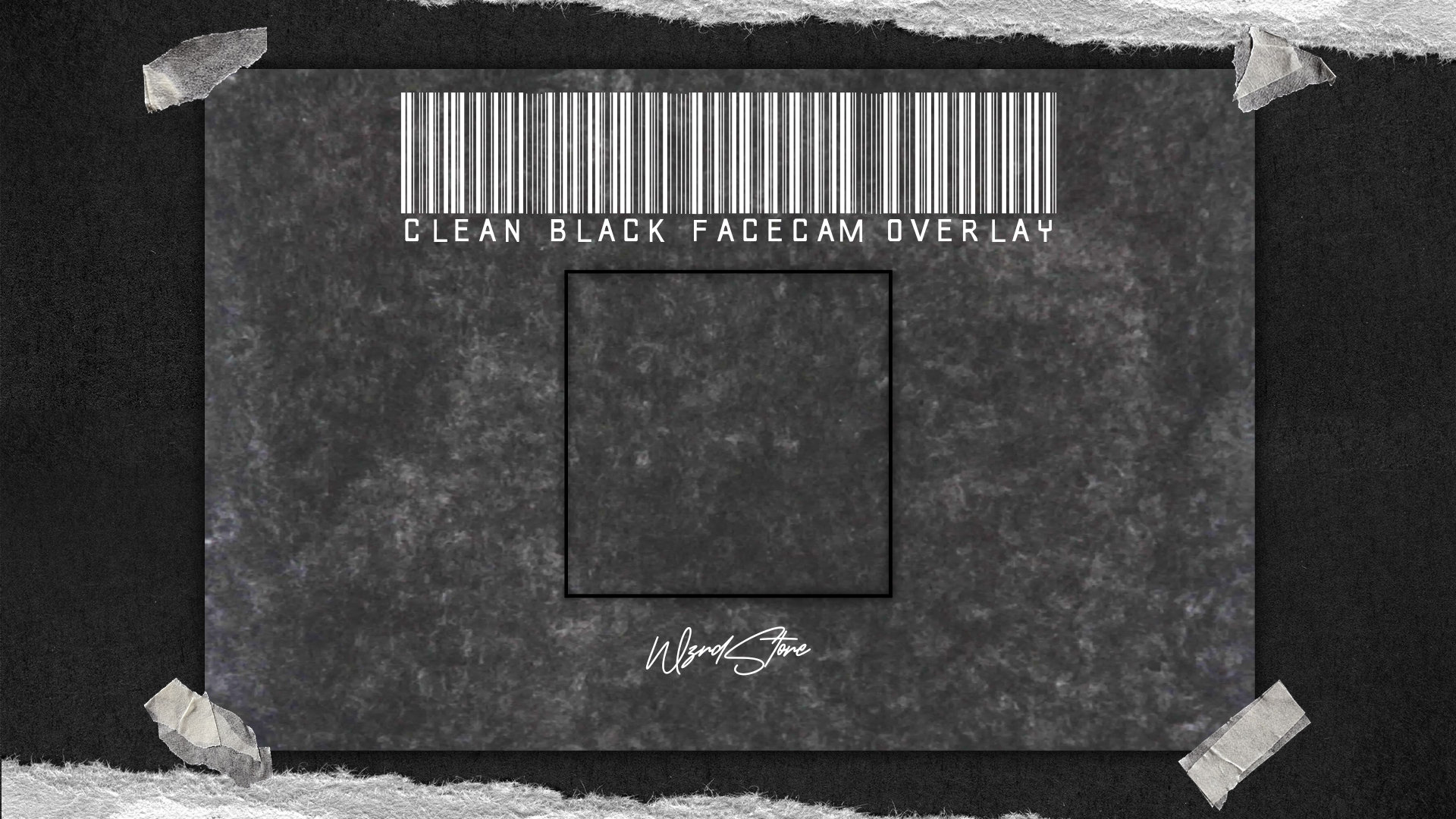 Black Square Facecam Overlay – Minimalist Stream Webcam Frame (PNG ...