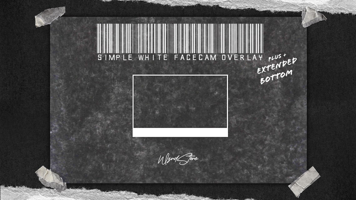 White Facecam Overlay for Streaming "extended" Style - Clean ...