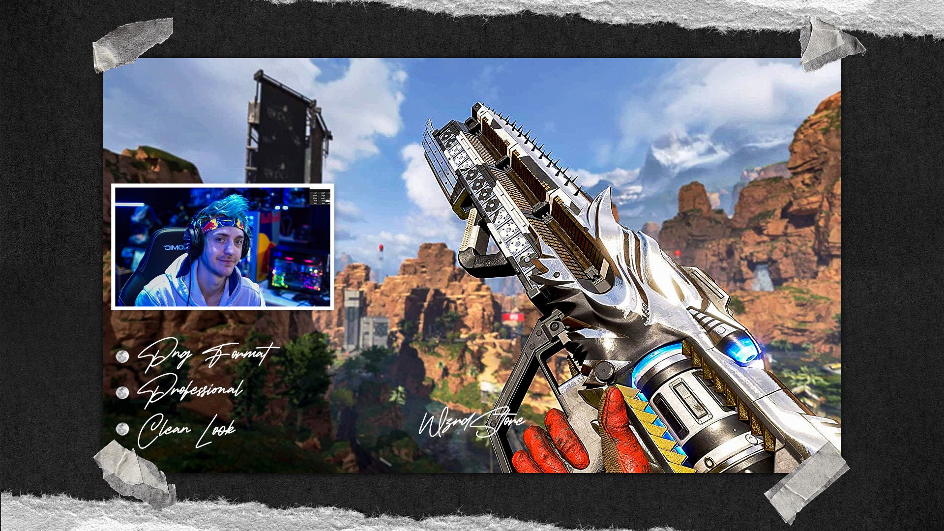 White Facecam Overlay Combo Package for Streaming 2 Pack Webcam Frame ...