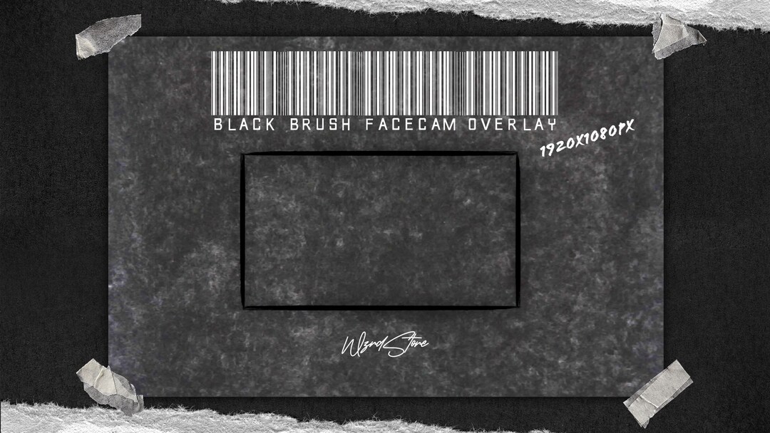 Black Facecam Overlay for Streaming "brush Style" - Clean Professional ...