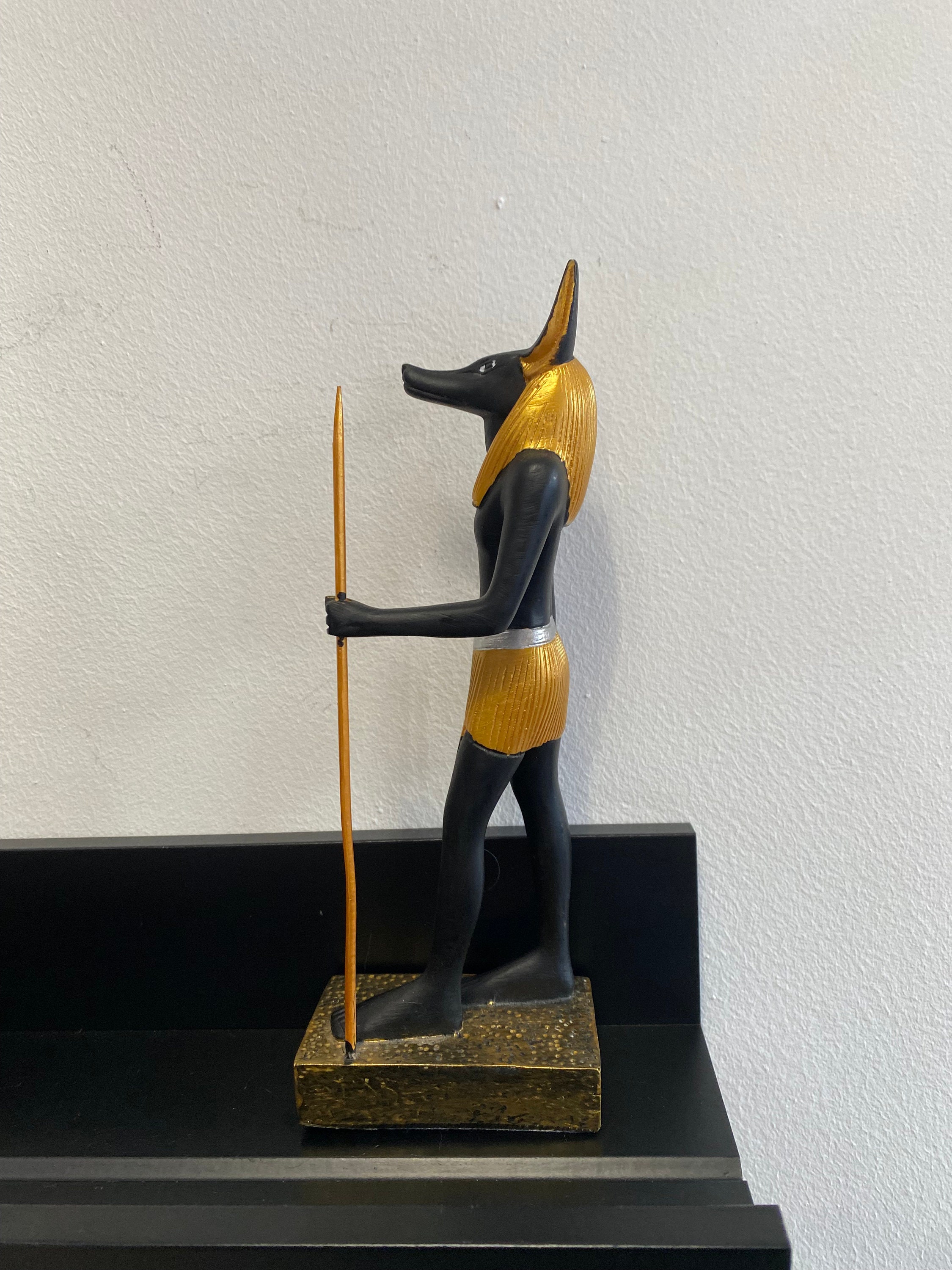Vintage Anubis Standing Anubis Statue Hand-painted Egyptian - Etsy