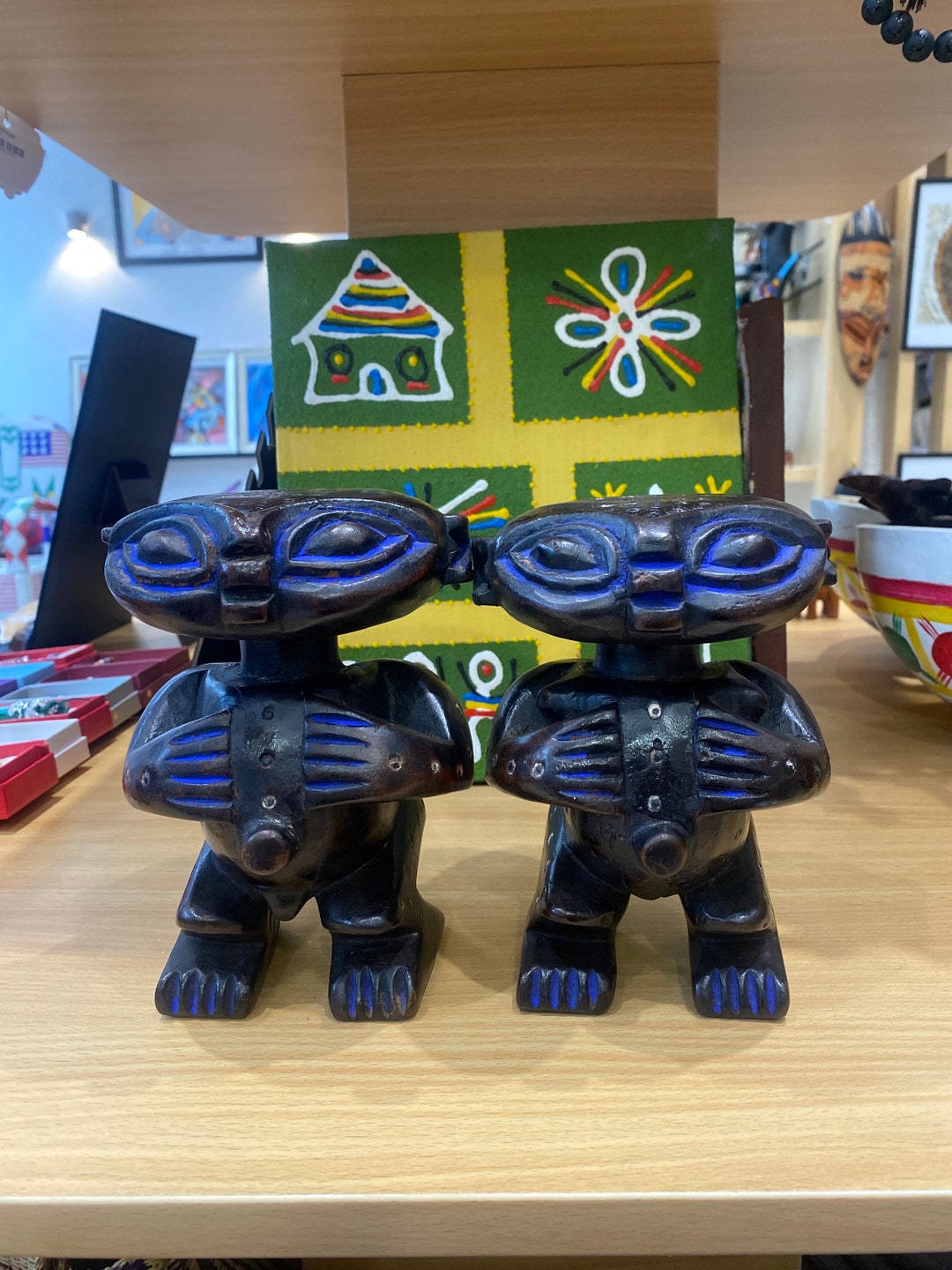 African Fertility God Woodcarving/ Good Luck Statue Handmade Fertility ...